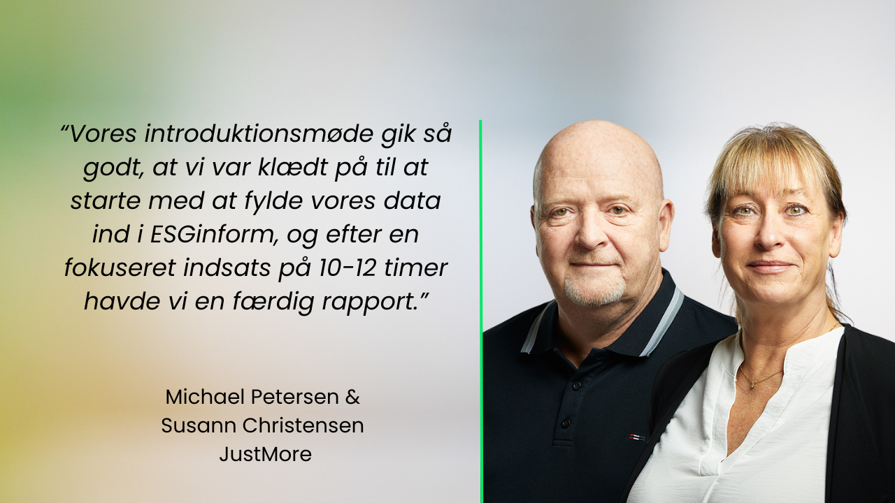 Første ESG-rapport til JustMore - ESGinform